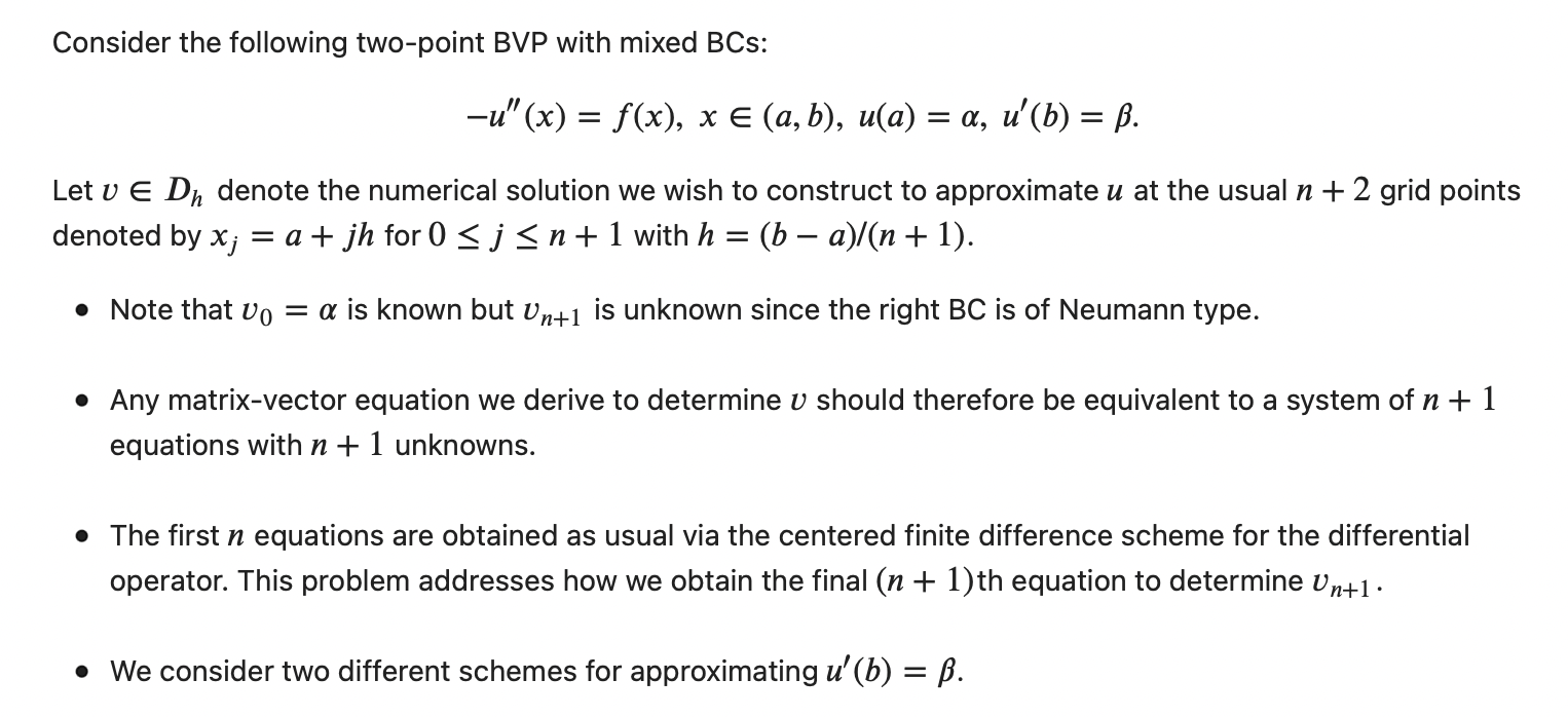 Solved Consider the following two-point BVP with mixed BCs: | Chegg.com