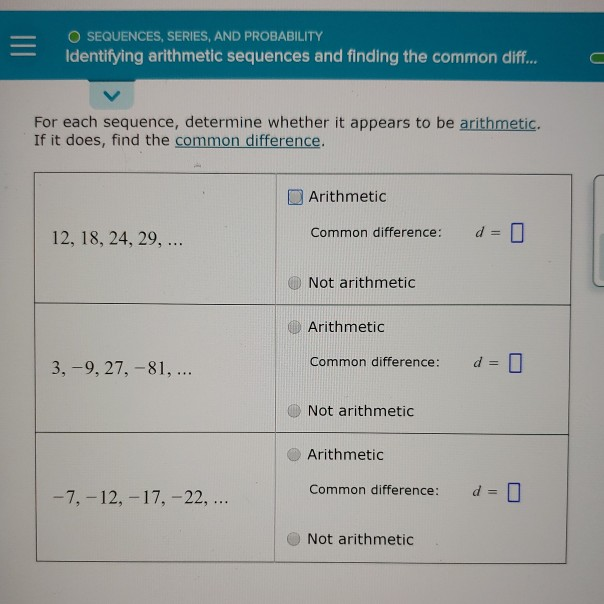 Solved O SEQUENCES, SERIES, AND PROBABILITY Finding a | Chegg.com