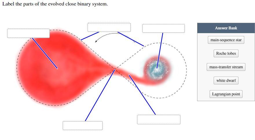 Solved Label the parts of the evolved close binary system. | Chegg.com