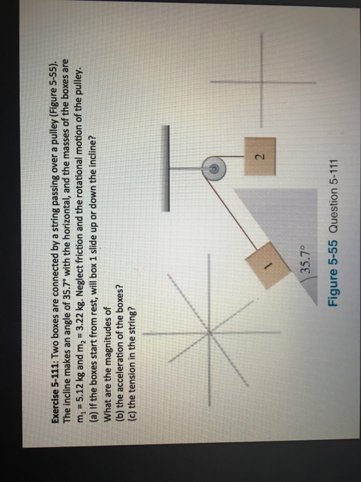 Solved Exercise 5-111: Two boxes are connected by a string | Chegg.com
