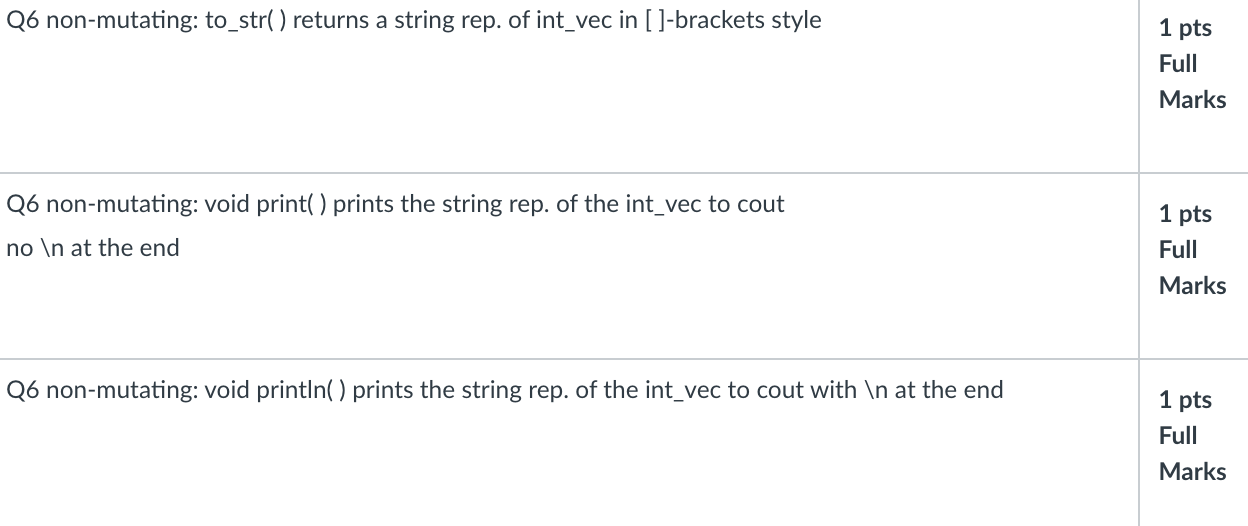 Solved 6. (3 marks) Implement these non-mutating methods: o | Chegg.com