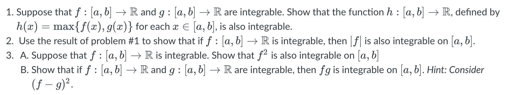 Solved Suppose that f:[a,b]→R ﻿and g:[a,b]→R ﻿are | Chegg.com
