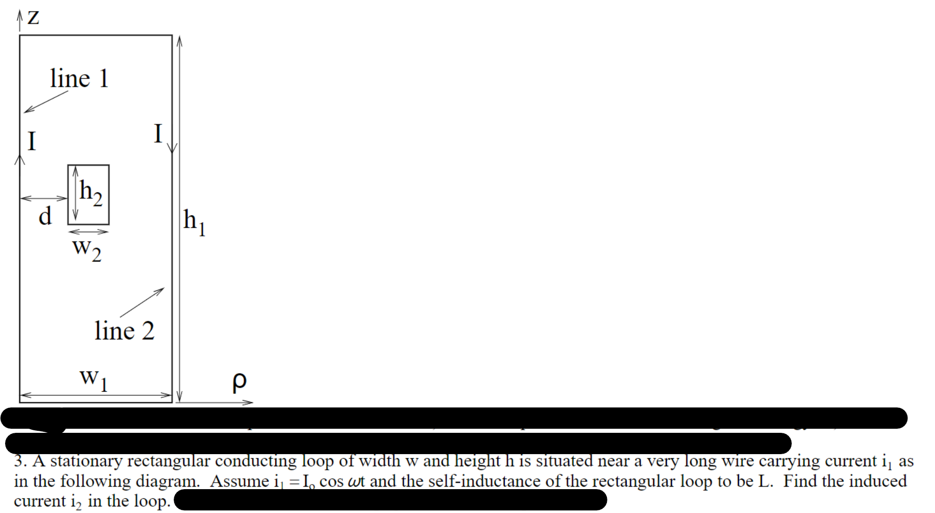 Solved 3. A stationary rectangular conducting loop of width | Chegg.com