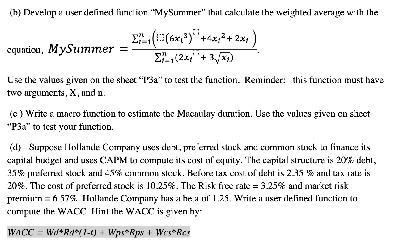 Solved by an EXPERT Please help me ﻿with problems B ﻿and C. ﻿USing Excel | Chegg.com