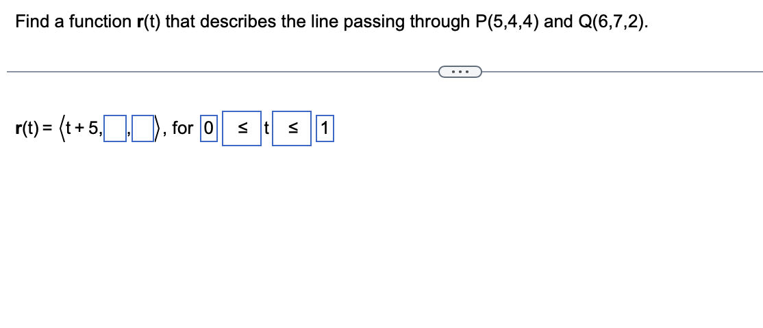 Solved Find a function r(t) that describes the line passing | Chegg.com