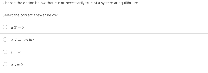 Solved Choose the option below that is not necessarily true | Chegg.com