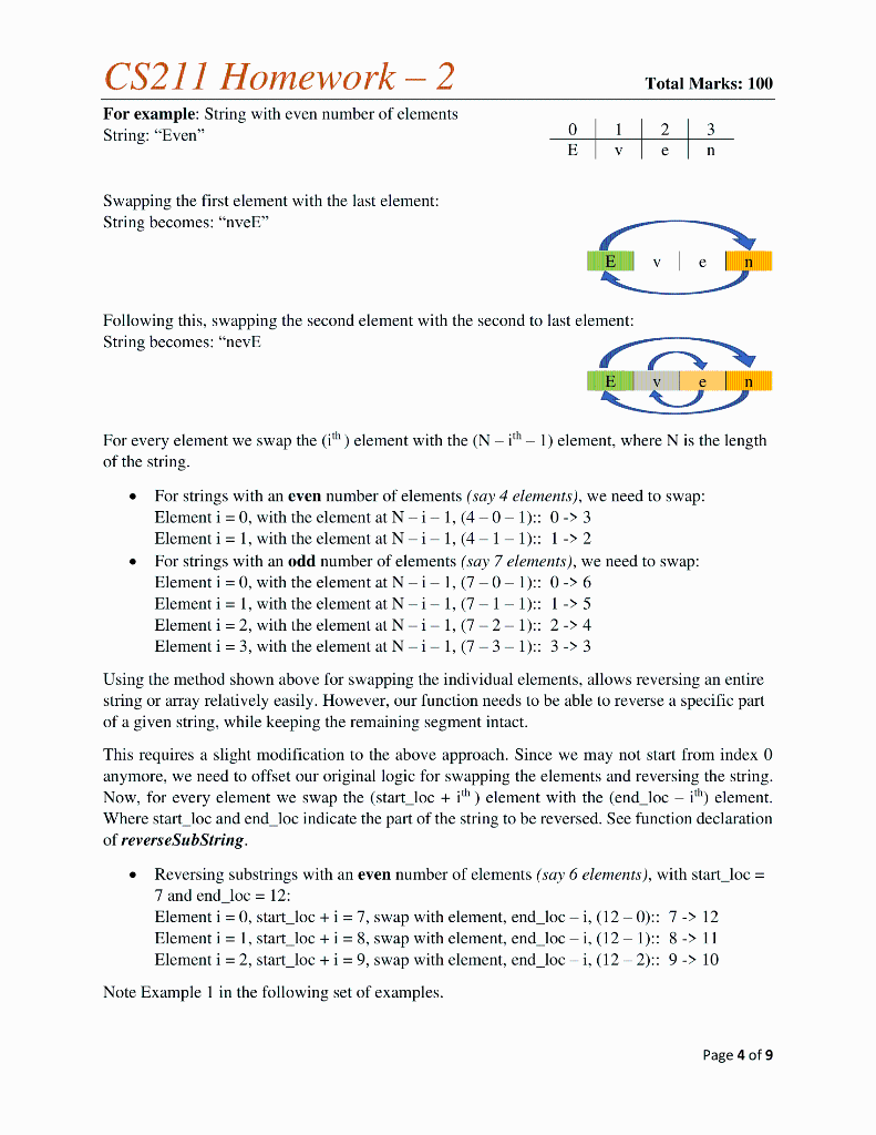 Solved CS211 Homework - 2 Total Marks: 100 Question 1 of 1. | Chegg.com