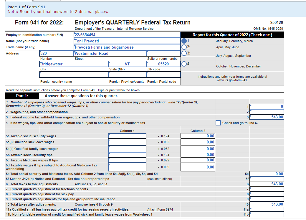 How do I figure out the Gross Quarterly wages | Chegg.com