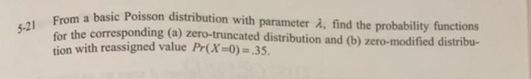 Solved 5-21 From a basic Poisson distribution with parameter | Chegg.com