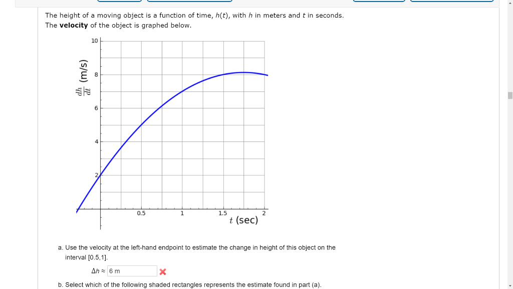 Solved The height of a moving object is a function of time, | Chegg.com
