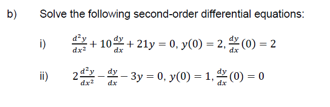 Solved Solve the following second-order differential | Chegg.com