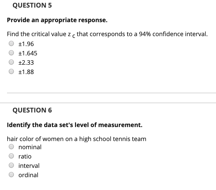 Solved QUESTION 5 Provide an appropriate response. Find the | Chegg.com