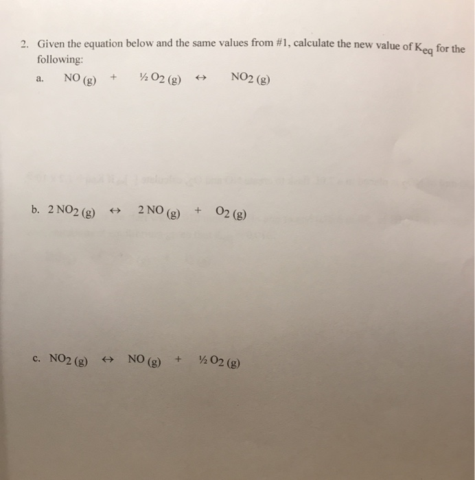 Solved Keq and ICE Problems Worksheet . Calculate the | Chegg.com