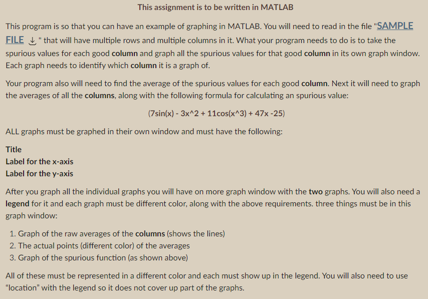 This assignment is to be written in MATLAB This | Chegg.com