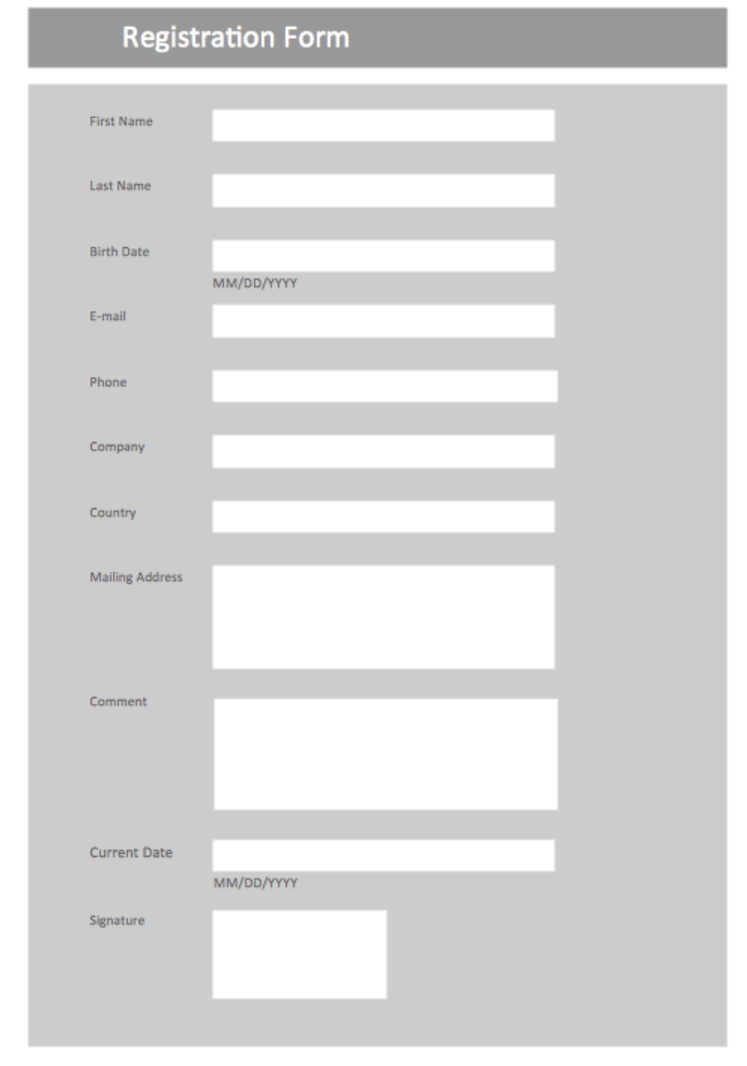 Solved Registration Form First Name Last Name Birth Date | Chegg.com