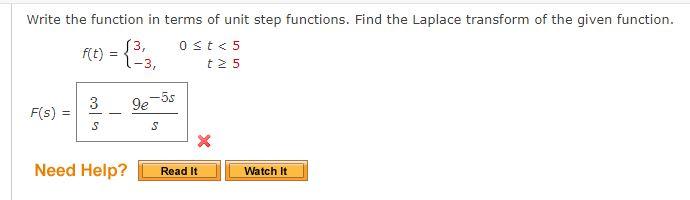 Solved Write the function in terms of unit step functions. | Chegg.com
