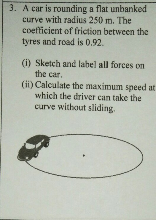 Solved 3. A car is rounding a flat unbanked curve with | Chegg.com