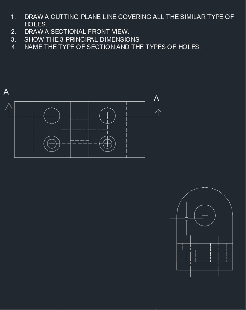 Solved 1. 2. 3. 4. DRAW A CUTTING PLANE LINE COVERING ALL | Chegg.com