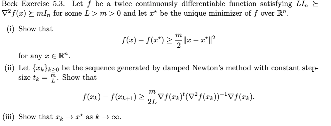 Solved m Beck Exercise 5.3. Let f be a twice continuously | Chegg.com