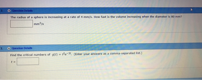 Solved The radius of a sphere is increasing at a rate of 4 | Chegg.com