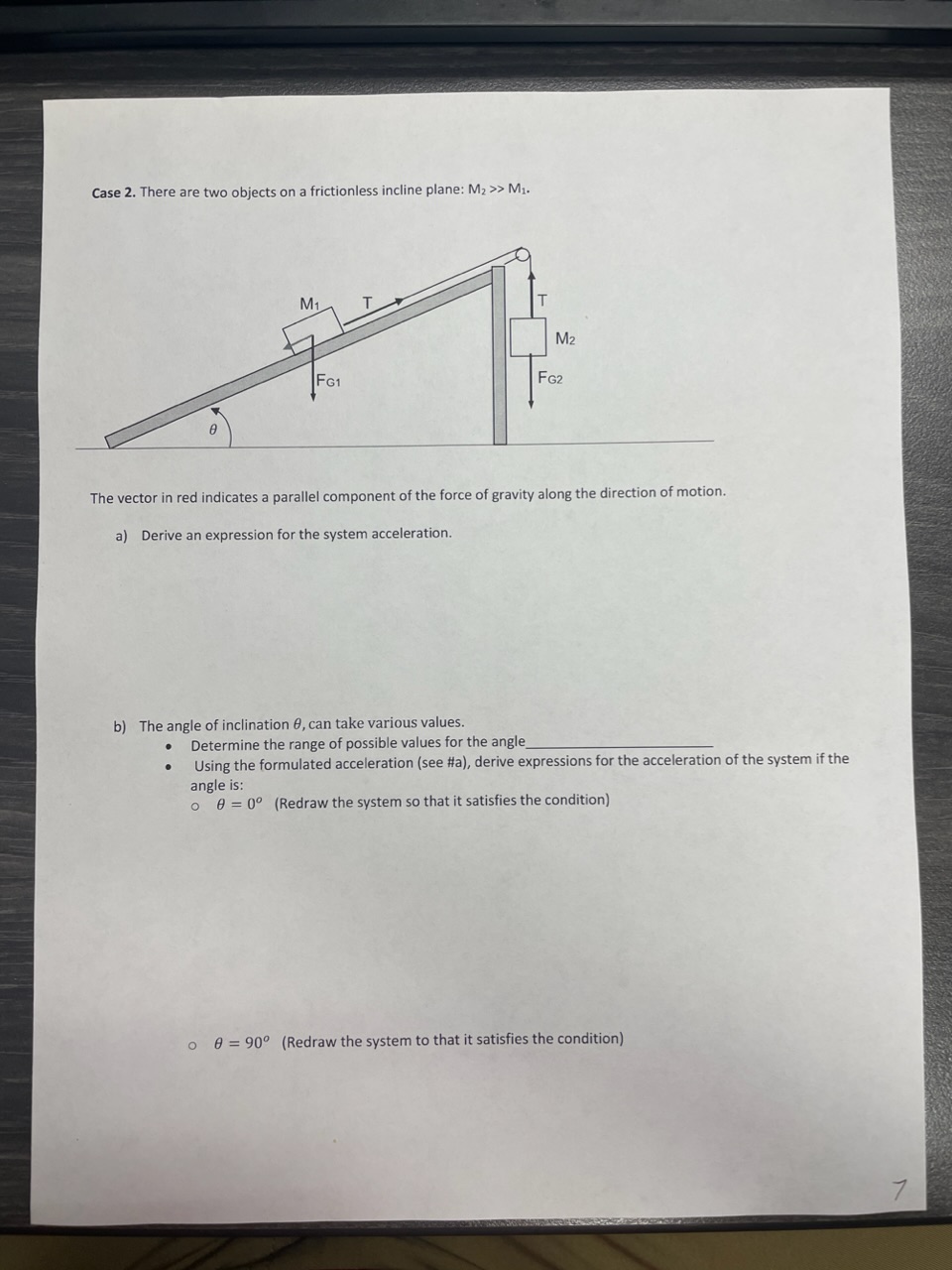 Solved There are two objects on a frictionless incline | Chegg.com