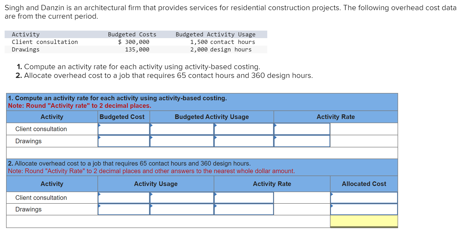 Solved Compute an activity rate for each activity using | Chegg.com