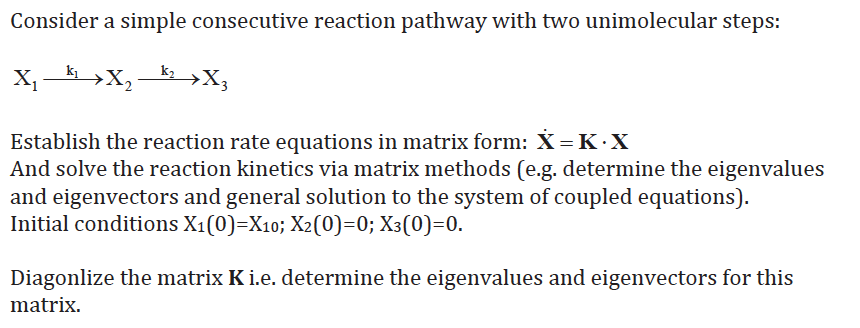Solved Consider a simple consecutive reaction pathway with | Chegg.com