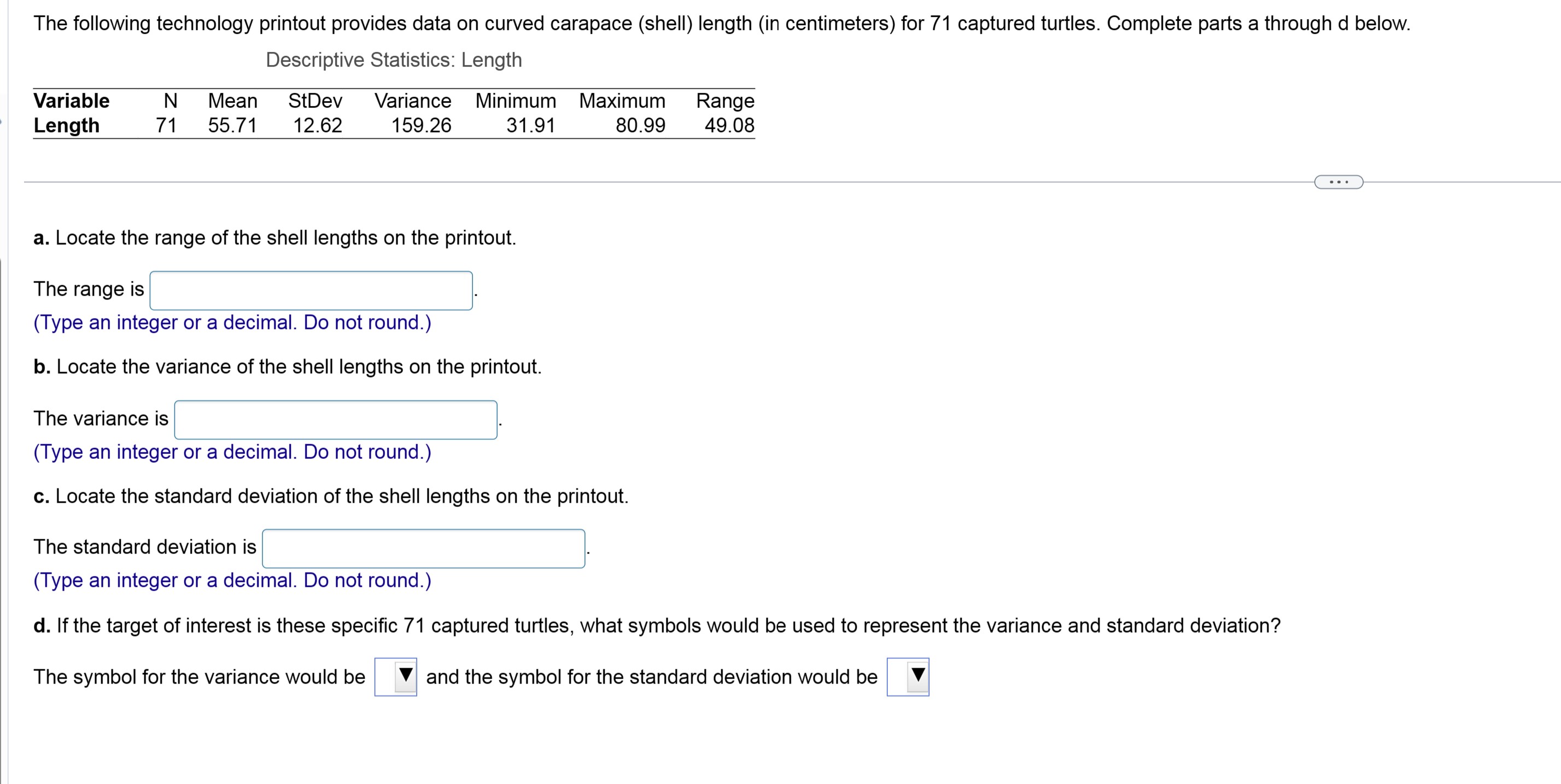 Solved Answer parts a through c for a quantitative data set. | Chegg.com