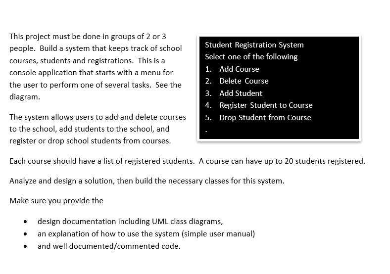 Solved This project must be done in groups of 2 or 3 people. | Chegg.com