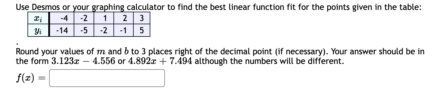 Solved Use Desmos or your graphing calculator to find the | Chegg.com