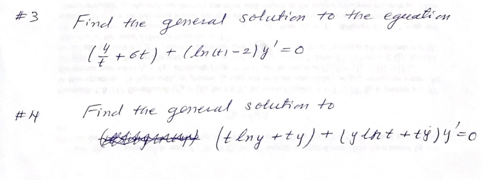 Solved #3 Find the general solution to the equation | Chegg.com