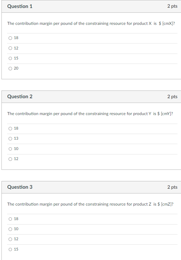 Solved The contribution margin per pound of the constraining | Chegg.com