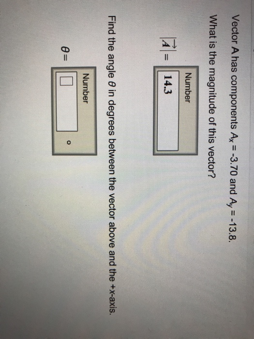 Solved Vector A Has Components Ax 3 70 And Ay 13 8