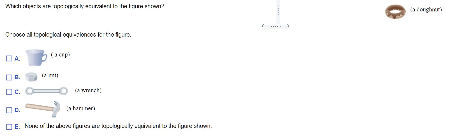 Solved Which objects are topologically equivalent to the | Chegg.com