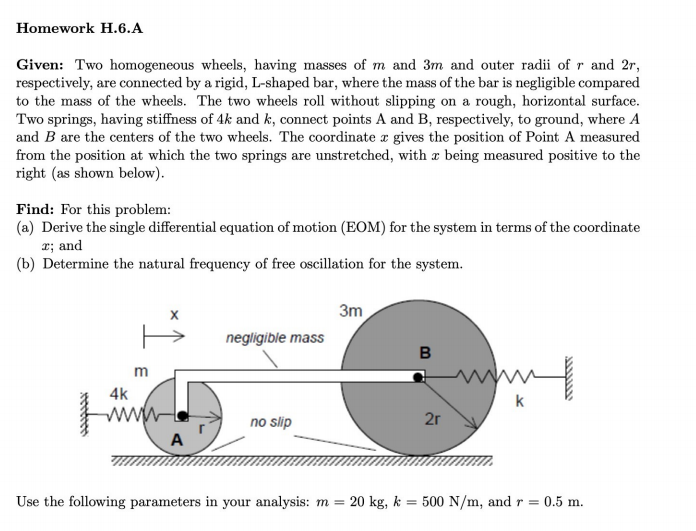 Solved Homework H.6.A Given: Two homogeneous wheels, having | Chegg.com