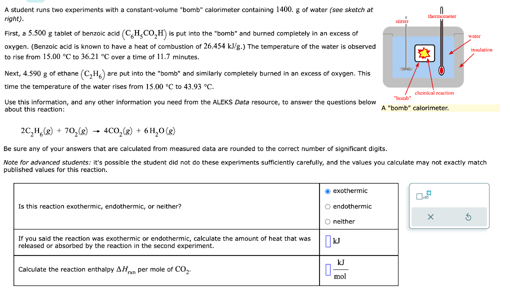 Solved A student runs two experiments with a constant-volume | Chegg.com