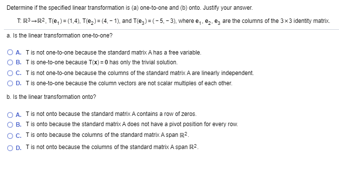 Solved Determine if the specified linear transformation is | Chegg.com