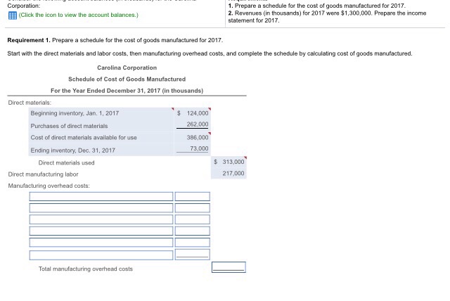 Solved Data Table For Specific Date For Year 2017 Direct | Chegg.com