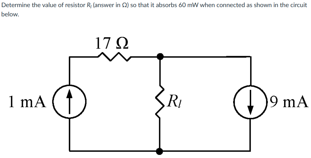 Solved Determine the value of resistor \\( R_{l} \\) (answer | Chegg.com