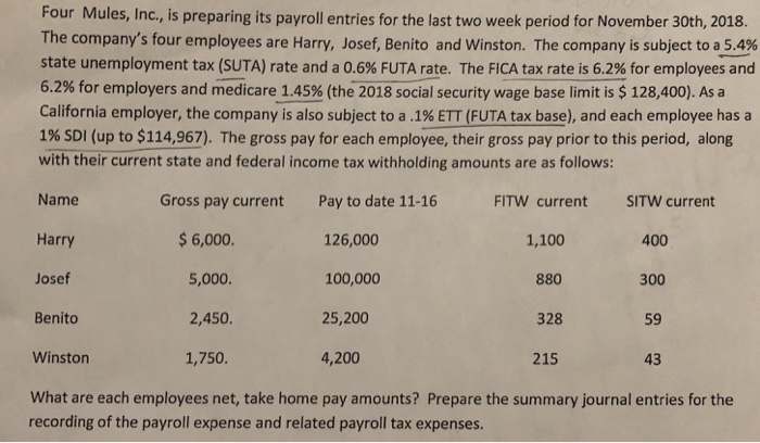Solved Pay to Gross FITW SITW Current Current Name date 11 | Chegg.com