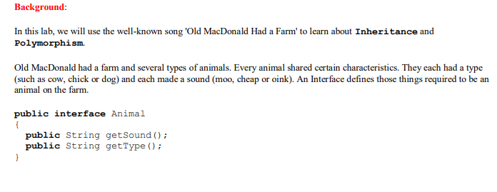 Solved Current code: //Animal.java public interface Animal | Chegg.com