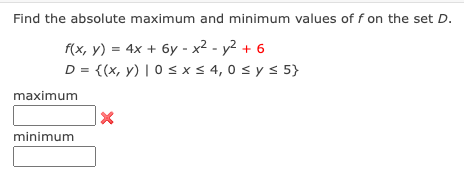 Solved Find the absolute maximum and minimum values of f on | Chegg.com