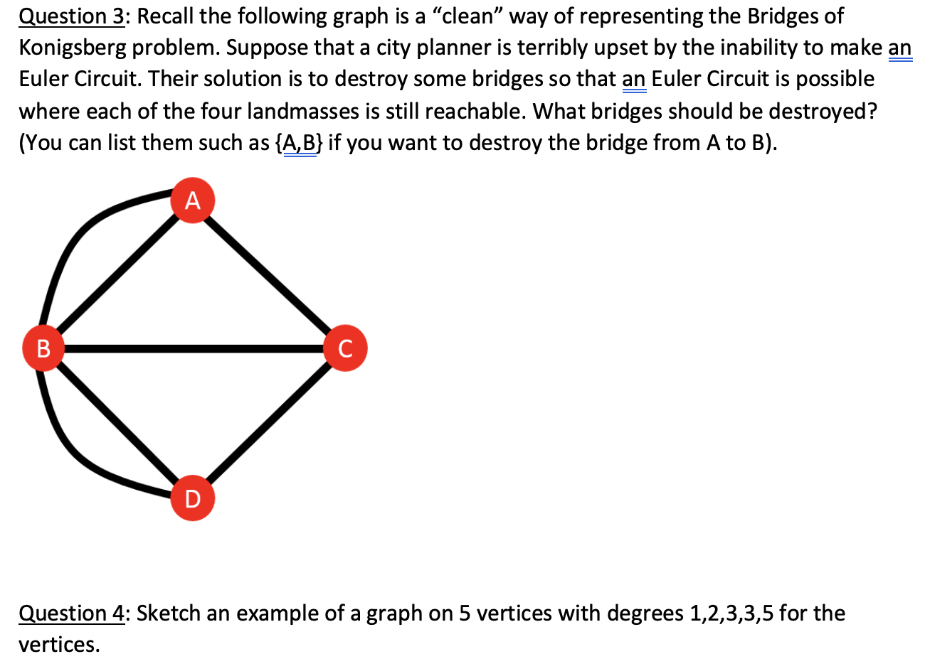 Solved Question 3: Recall the following graph is a “clean” | Chegg.com