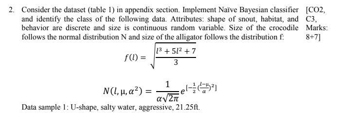 Solved 2. Consider the dataset (table 1) in appendix | Chegg.com