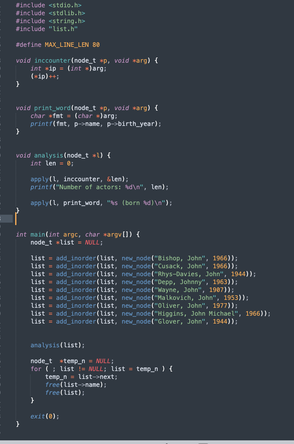 Solved I have to complete an add_inorder function in C | Chegg.com