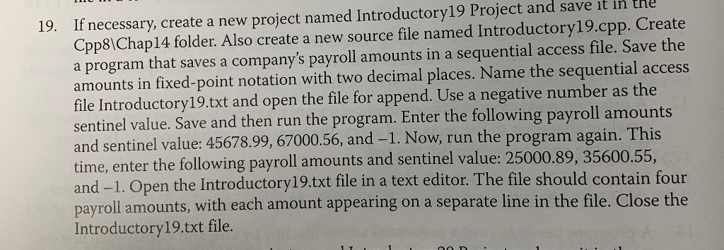 Solved 19. If necessary, create a new project named | Chegg.com