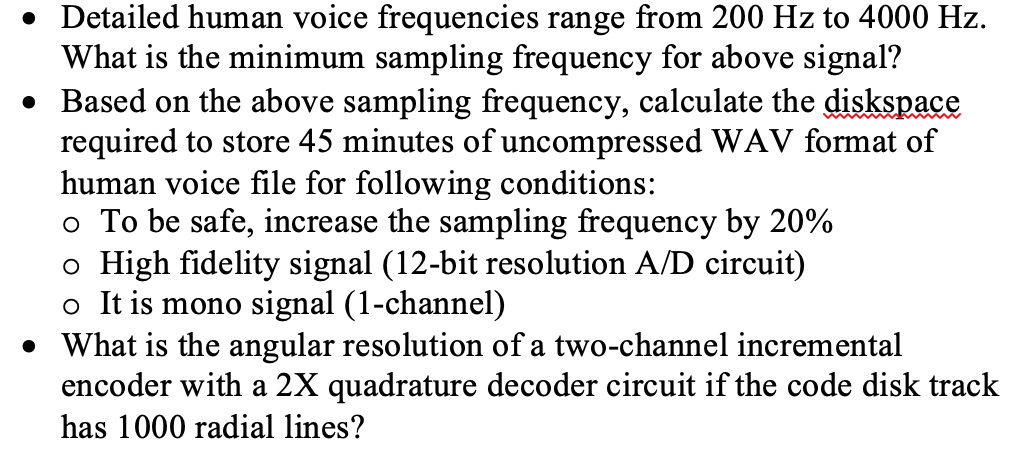 Solved • Detailed human voice frequencies range from 200 Hz | Chegg.com