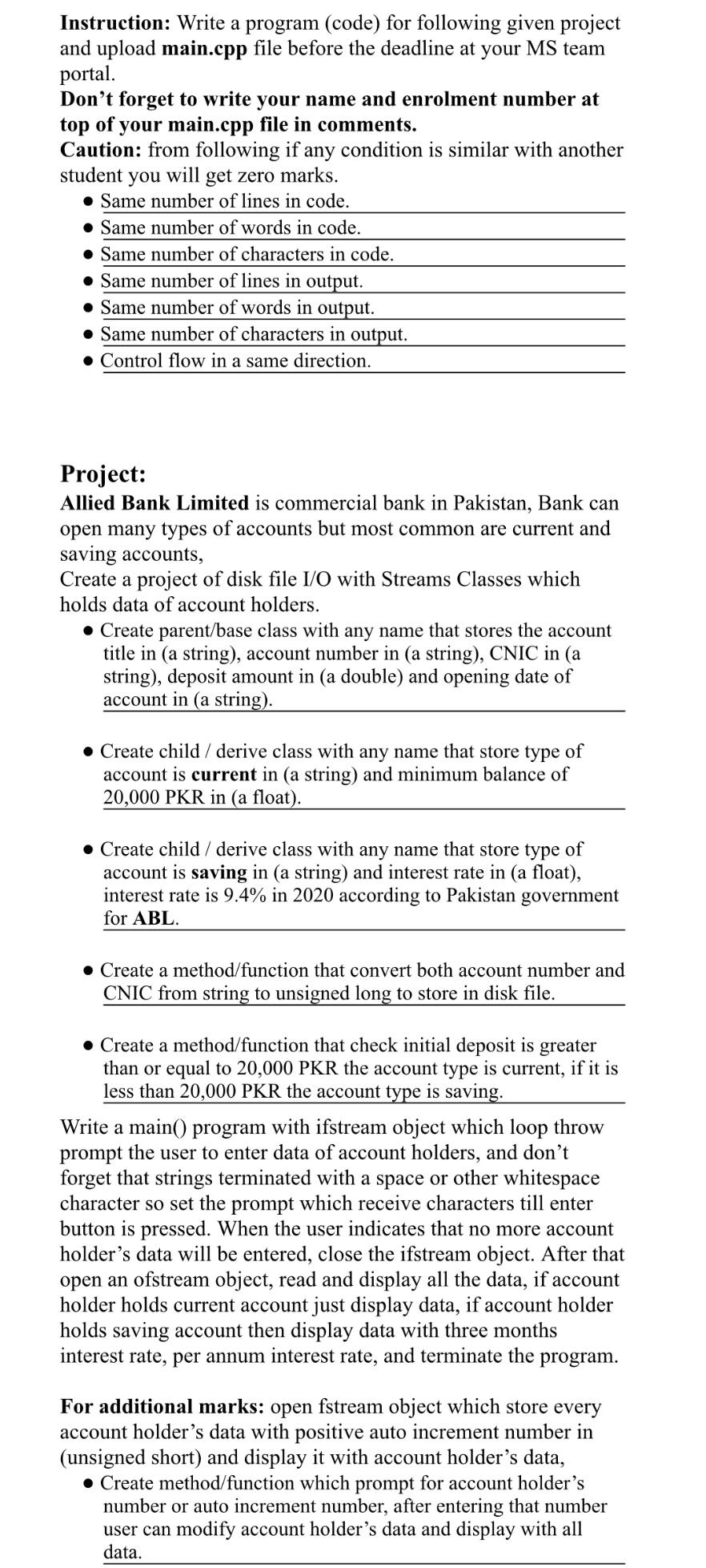 Solved Instruction: Write a program (code) for following | Chegg.com