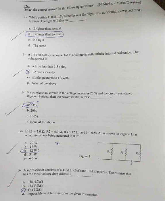 Solved 01 ect the correct answer for the following | Chegg.com