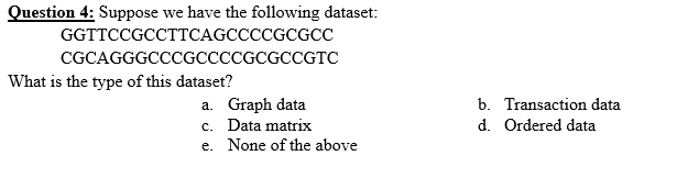 Solved Question 4: Suppose we have the following dataset: | Chegg.com